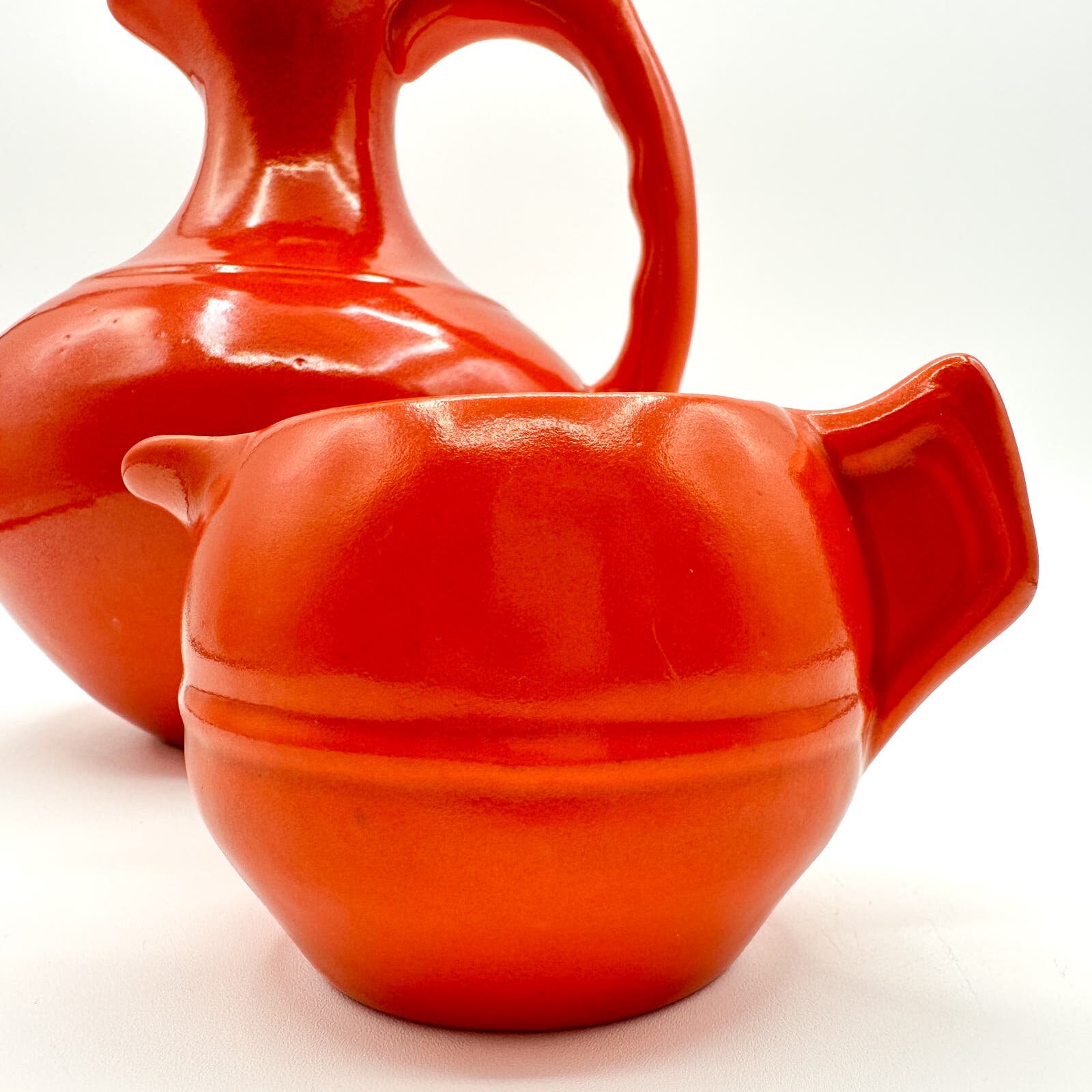 Gladding Mcbean Franciscan El Patio Orange Pitcher and Creamer ...