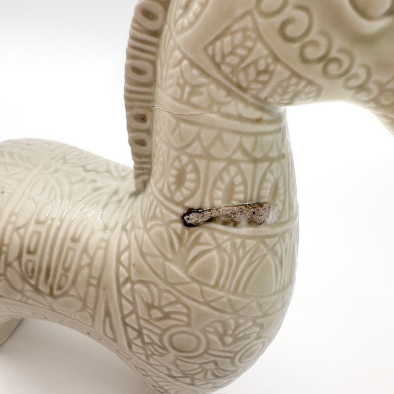 Bitossi Style Horse White Figurine Mid-century Modern Raymor Slipware ...