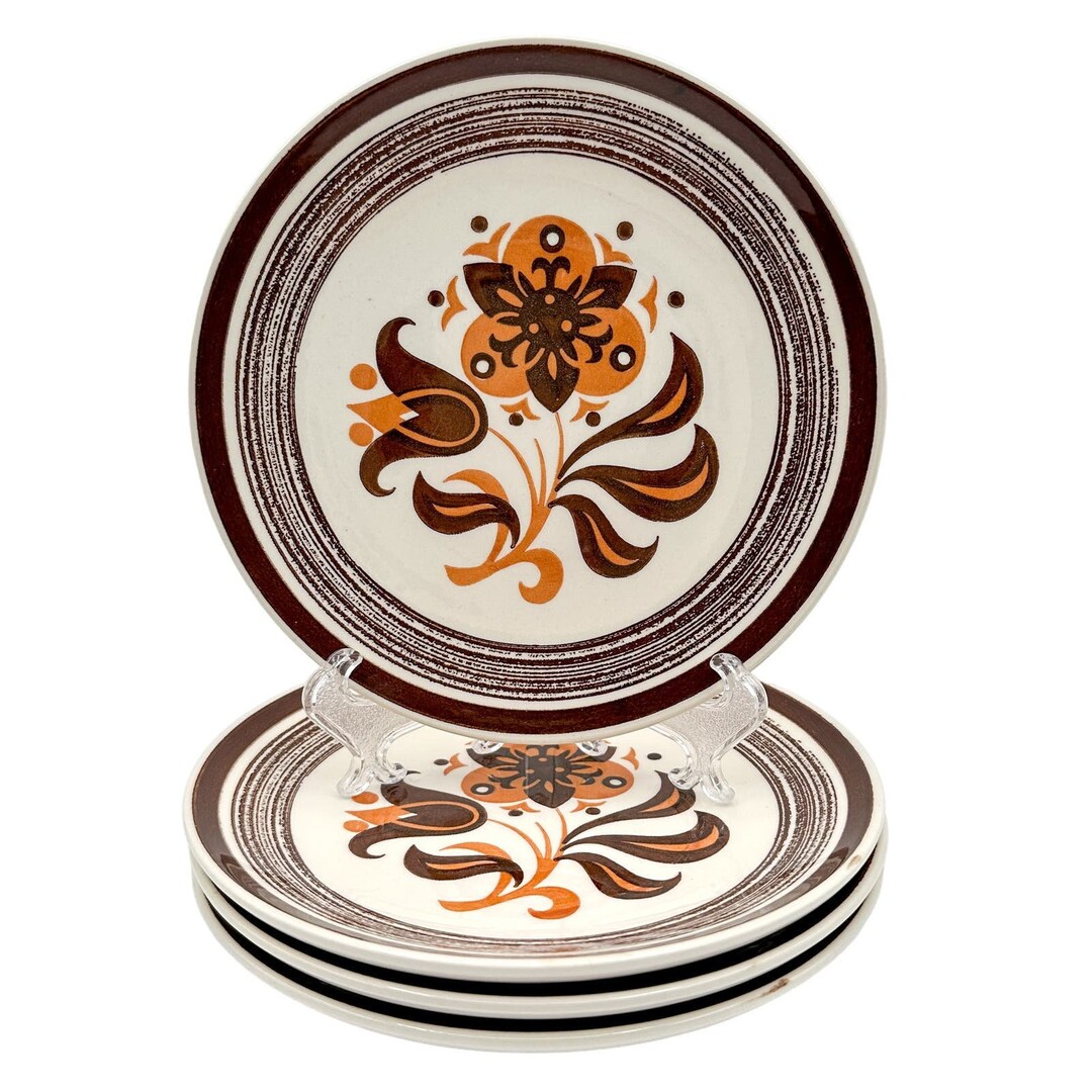 American Ironstone Starfire Dinner Plates Set of Four Retro 70s Vintage ...