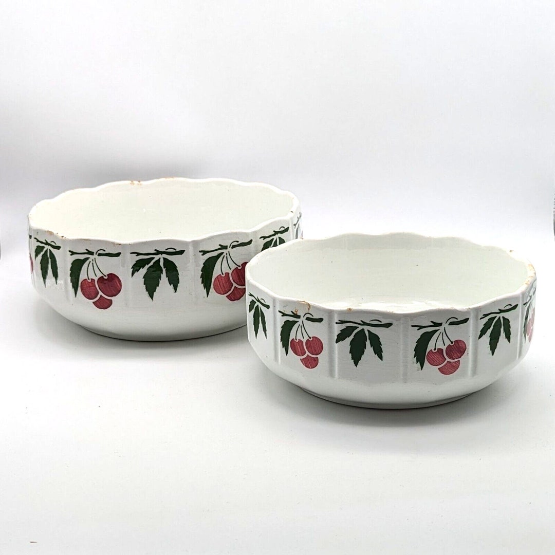 Vintage Arts and Crafts German Stencil Cherries Panel Mixing Nesting ...