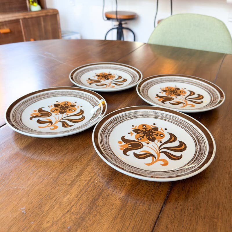 American Ironstone Starfire Dinner Plates Set of Four Retro 70s Vintage ...