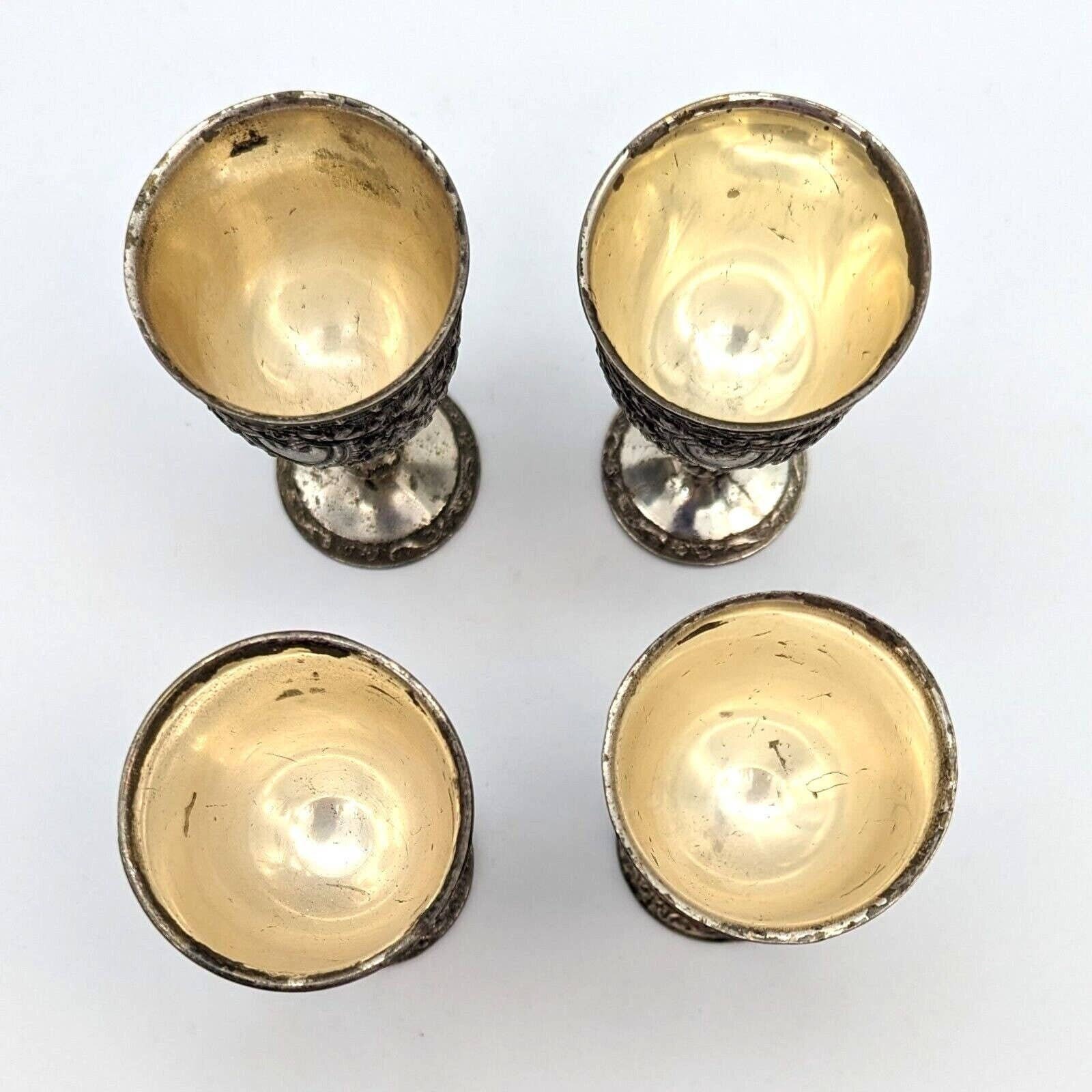 Four Vintage Raimond Silver Plate Repousse High Relief Ornate Wine ...