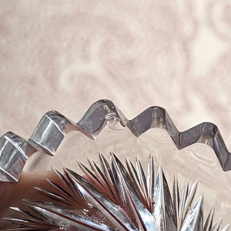 Antique American Brilliant Cut Glass Bowl Sawtooth Scalloped Hobstars ...