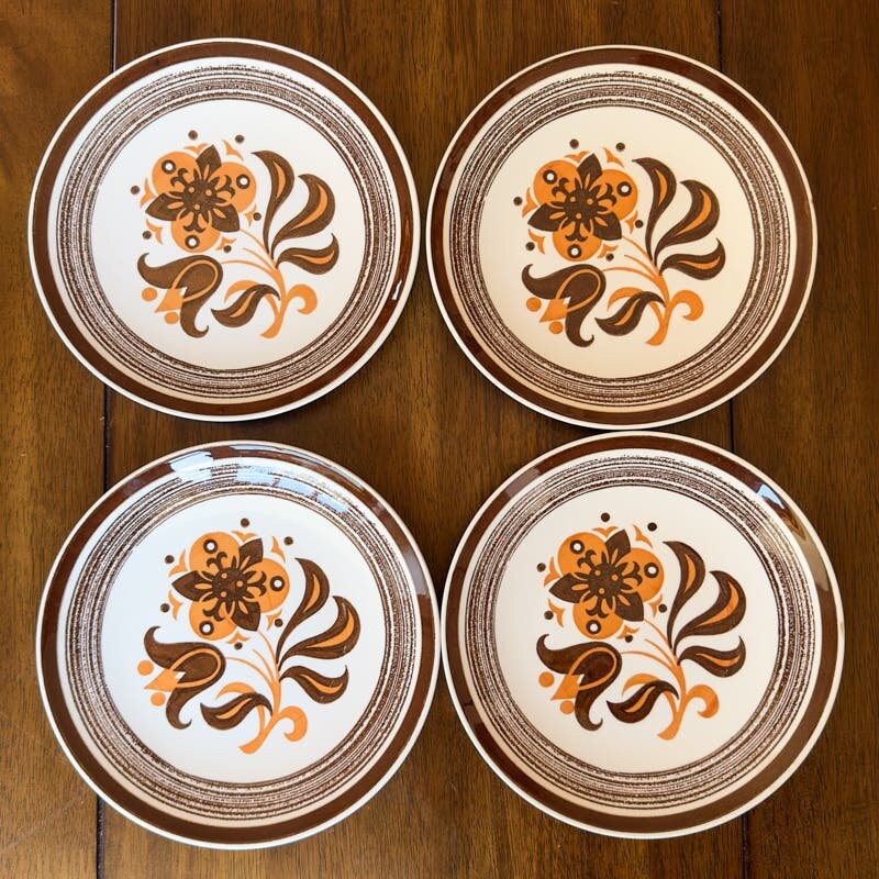 American Ironstone Starfire Dinner Plates Set of Four Retro 70s Vintage ...