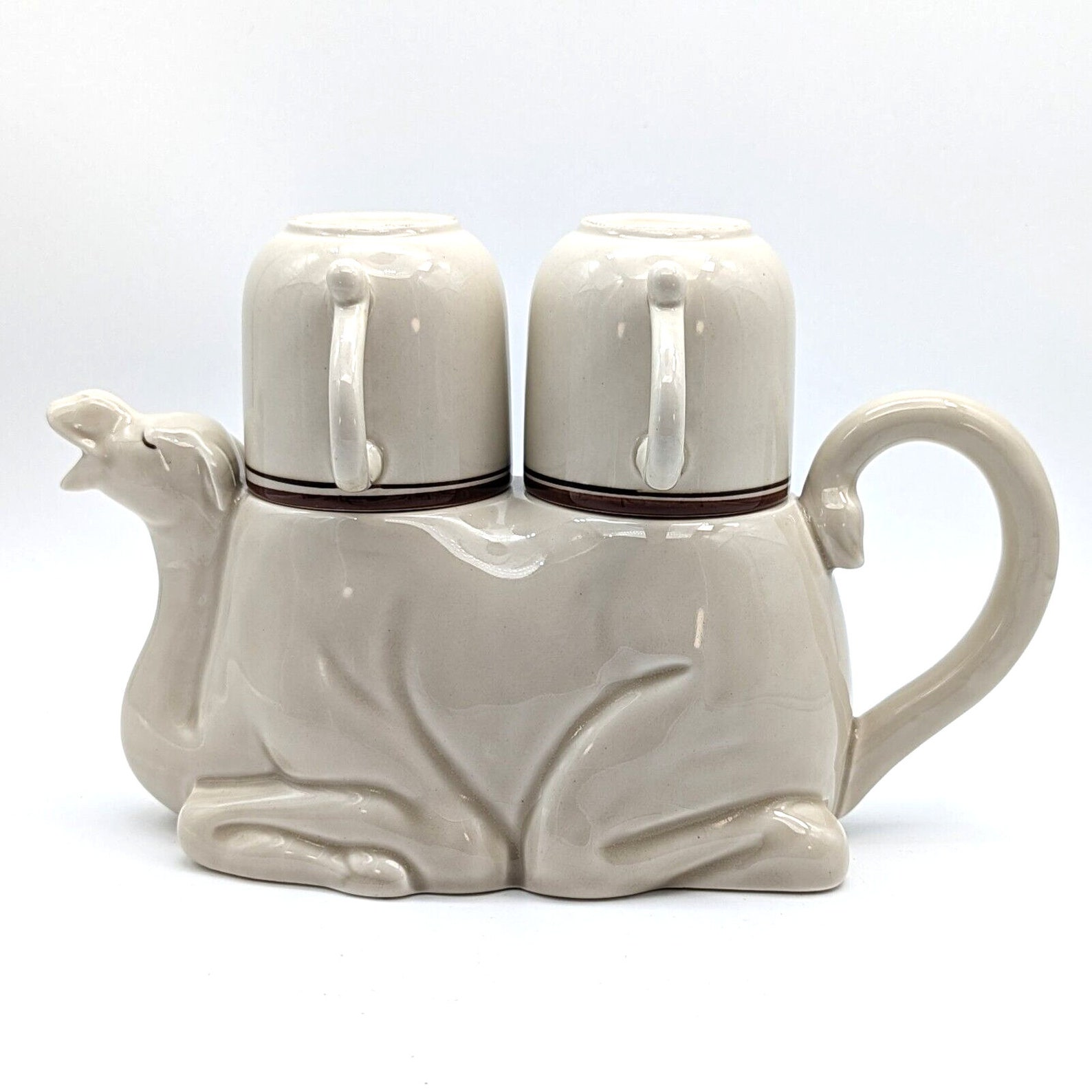 Vintage 1978 Fitz and Floyd Camel Teapot W Two Humpback Cups W Handles ...