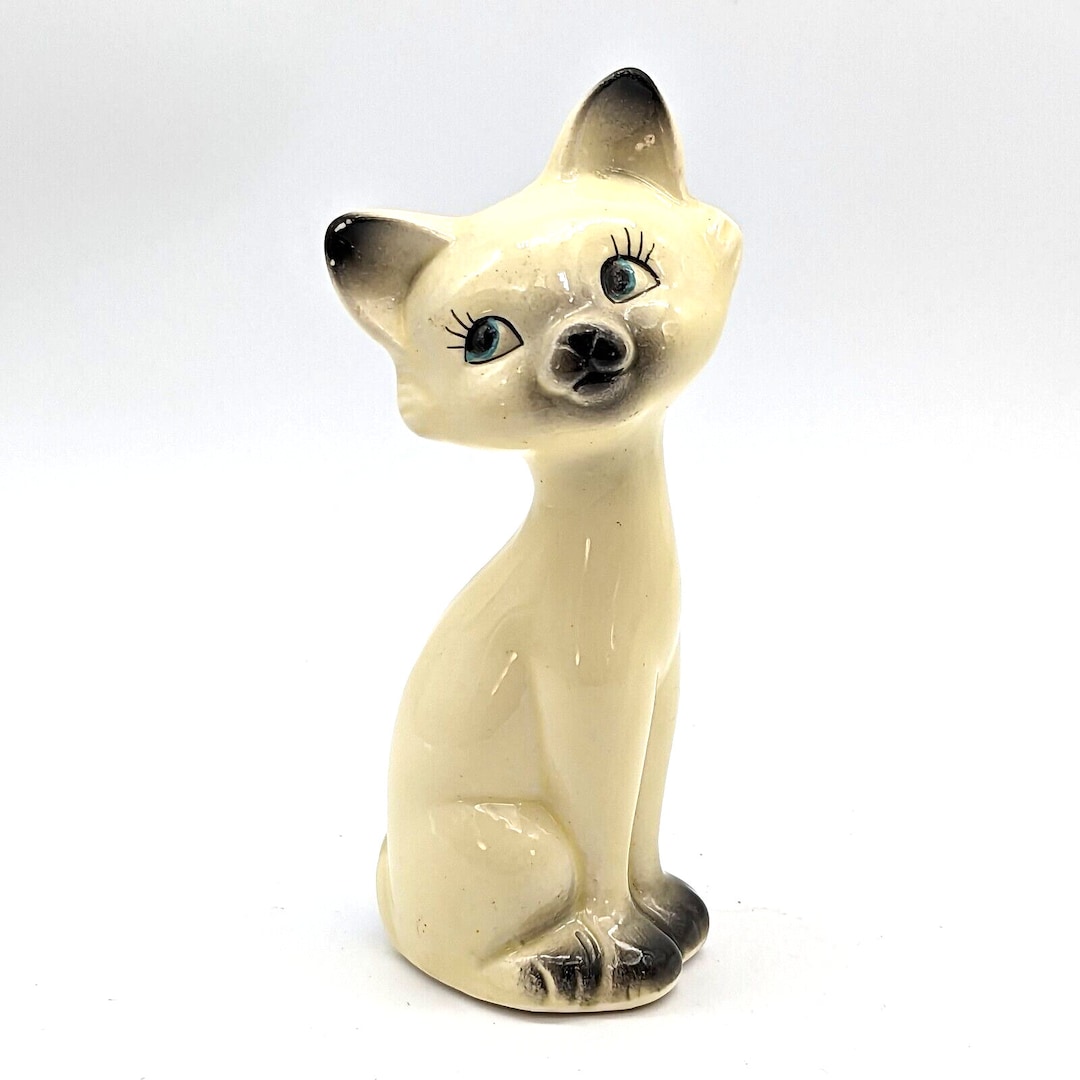 Small Mid Century Siamese Cat Figurine Anthropomorphic Hand Painted - Etsy