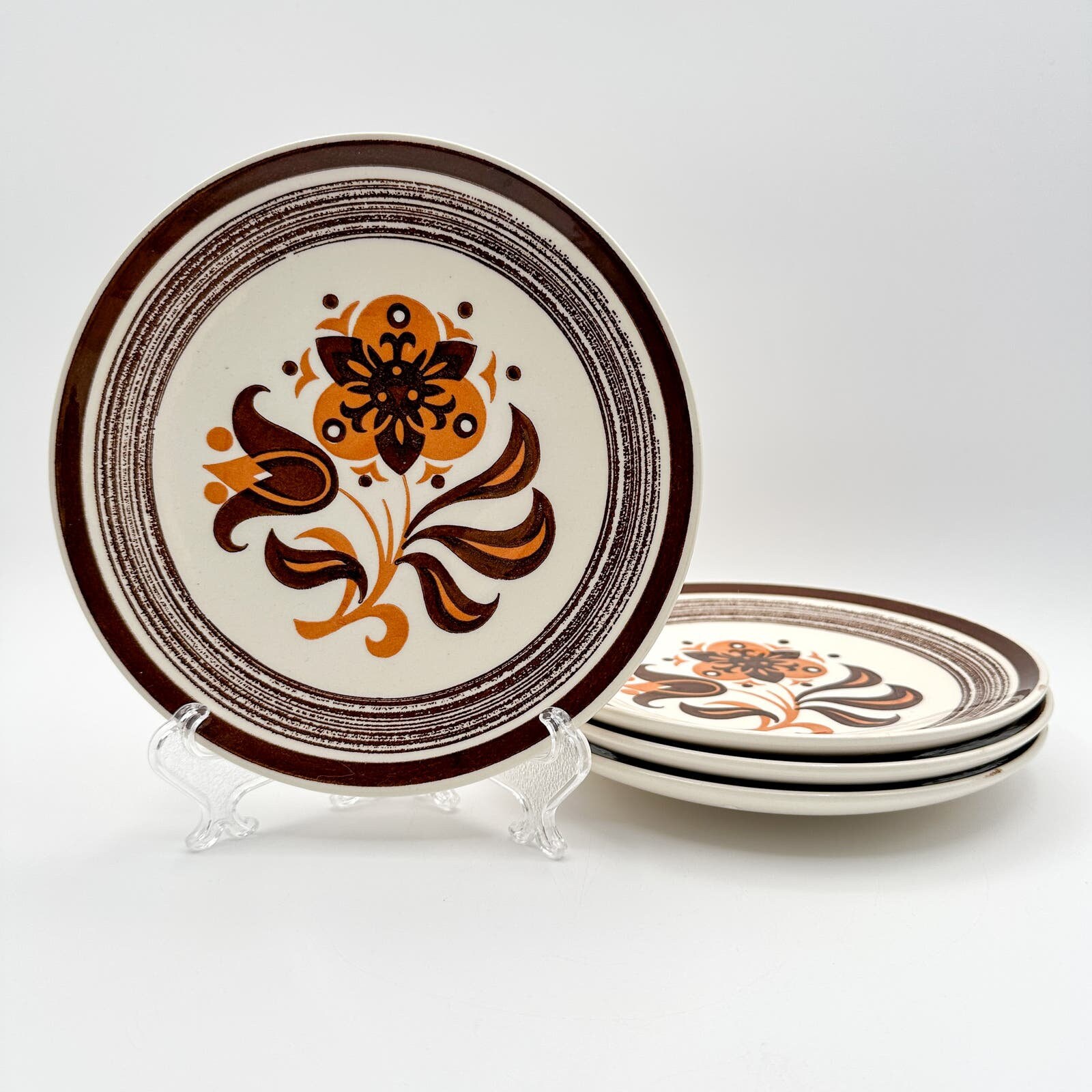 American Ironstone Starfire Dinner Plates Set of Four Retro 70s Vintage ...