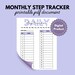 Monthly Step Tracker, Printable, Workout Tracker, Running Log, Walking ...