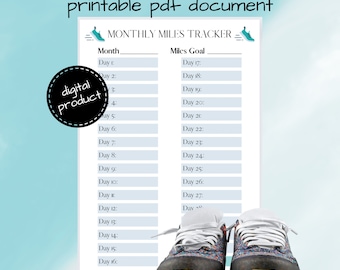 Monthly Step Tracker, Printable, Workout Tracker, Running Log, Walking ...