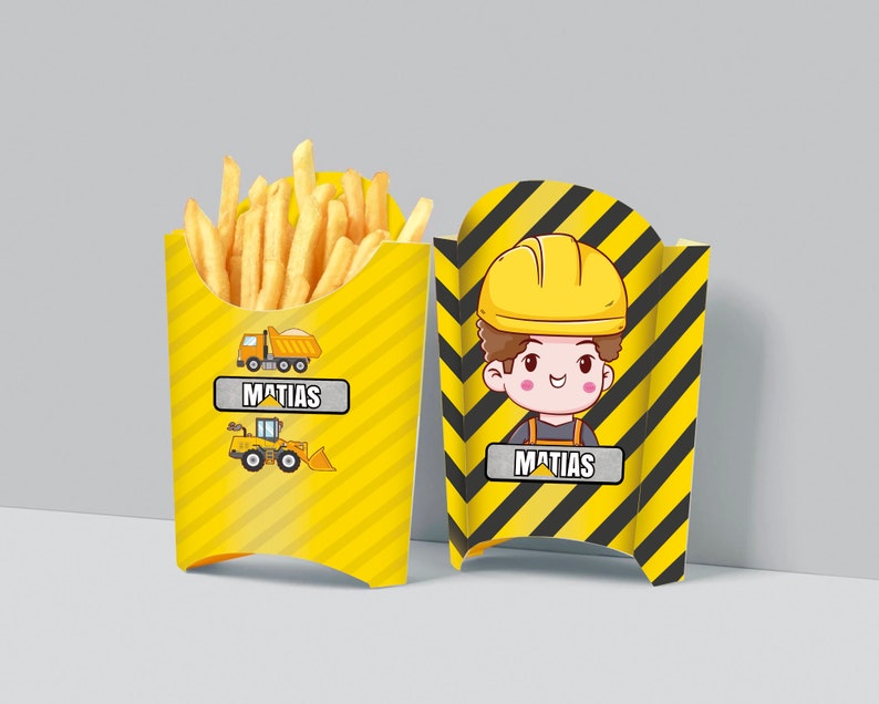 Personalized French Fries Container, French Fries Package, Construction ...