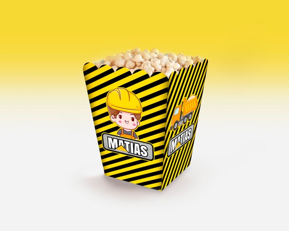 Personalized Popcorn Container Popcorn Package Construction - Etsy