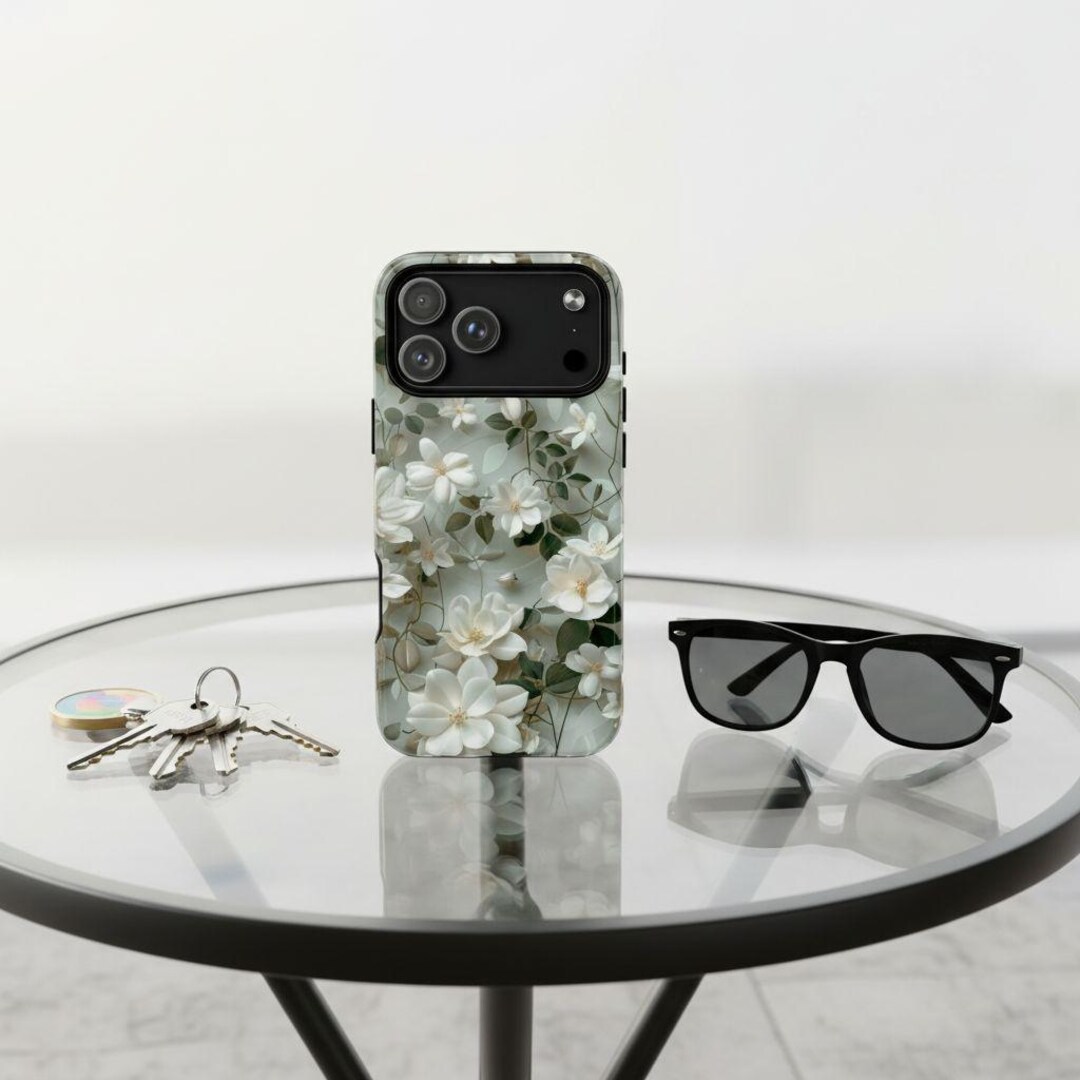 White Jasmine Floral Tough Case: Protective Iphone, Samsung, Google - Etsy
