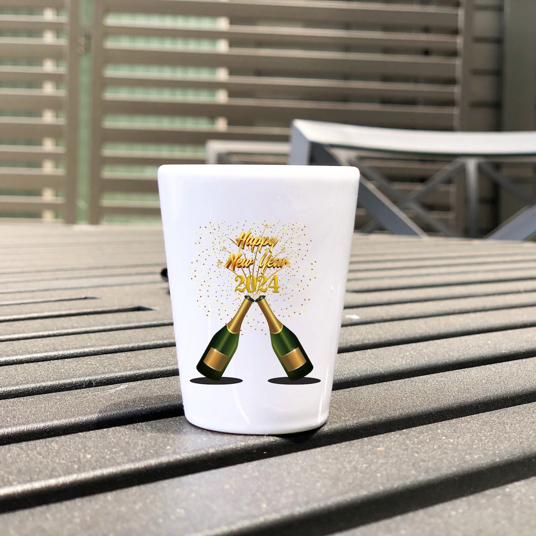 2024 New Years Ceramic 1.5oz Shot Glass,trendy Holiday Shot Glass Gift ...