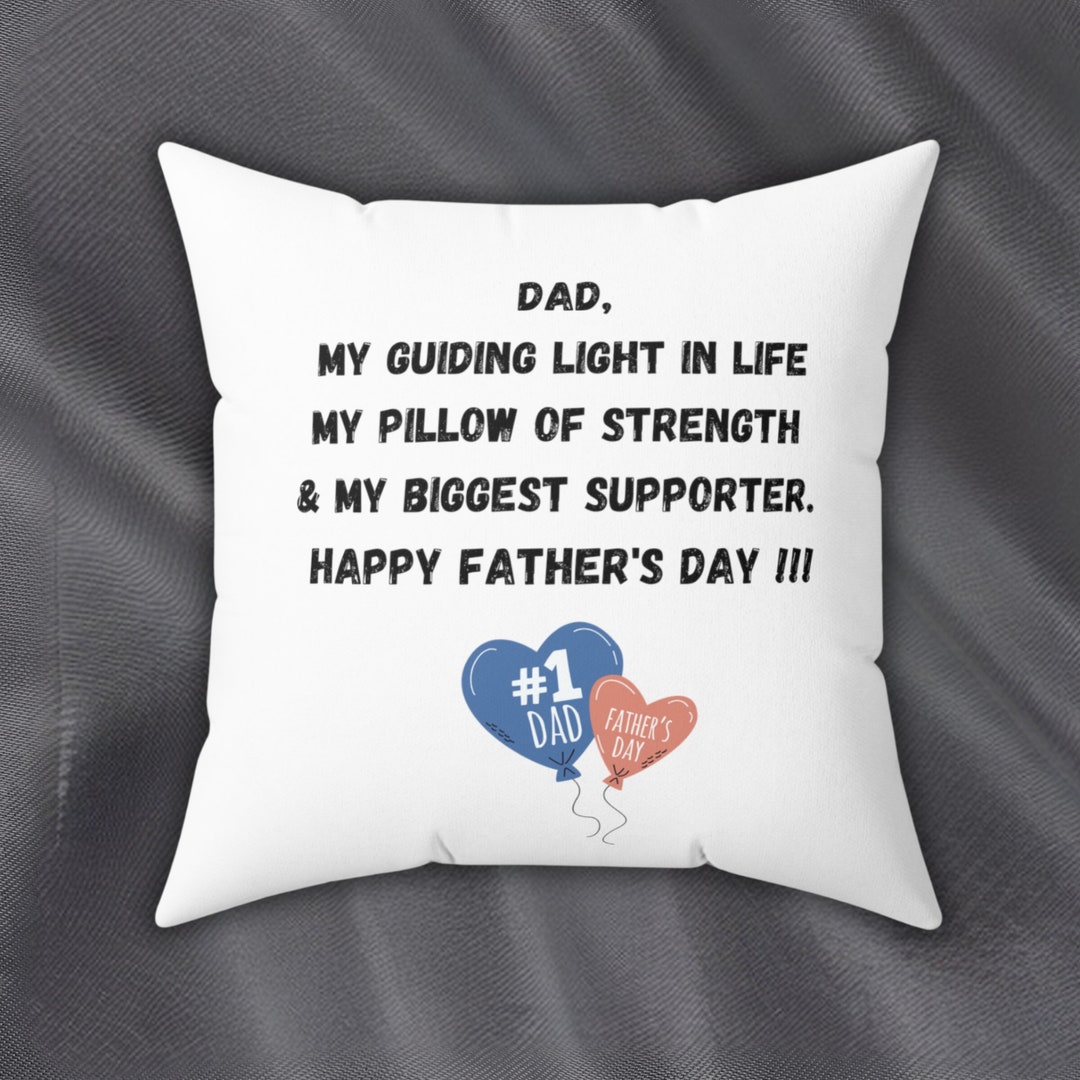 Happy Fathers Day Pillow, Trendy Fathers Day Gift Idea, Number 1 Dad ...