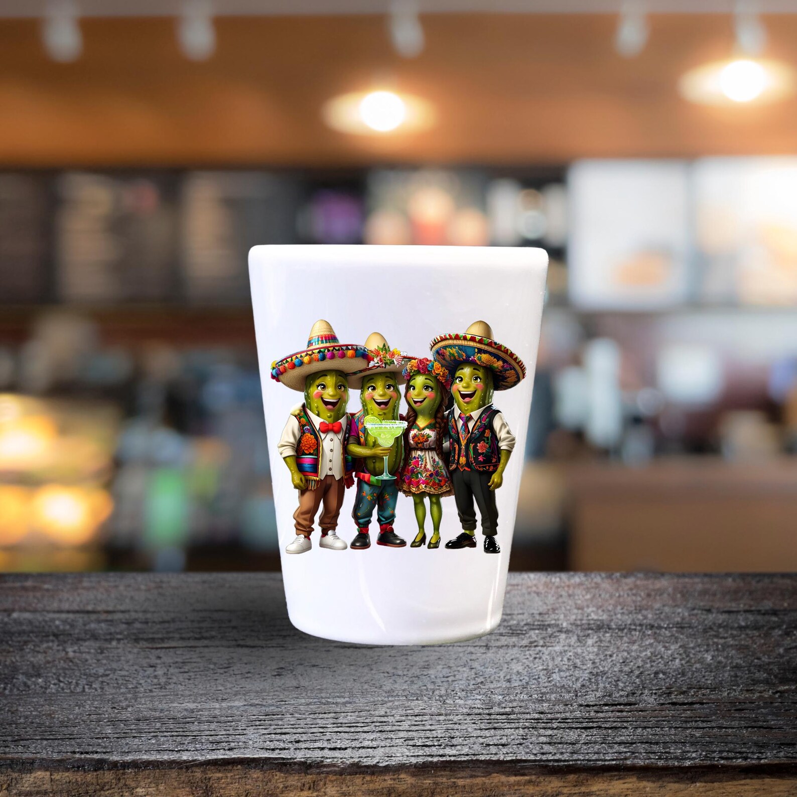 Cute Cinco De Mayo Pickles Theme 1.5 Oz Ceramic Shot Glass - Etsy