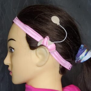 Pink Soft Band, Non-slip Grip, 5/8 Inch Width Hearing Aid Headband or ...