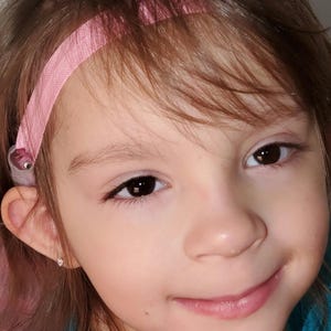 Pink Soft Band, Non-slip Grip, 5/8 Inch Width Hearing Aid Headband or ...