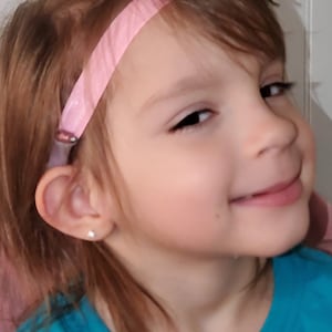 Pink Soft Band, Non-slip Grip, 5/8 Inch Width Hearing Aid Headband or ...