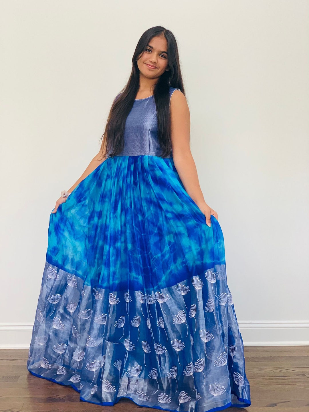 Traditional Long Gown Frock Lehanga Indian Frock Saree Banaras Kota - Etsy