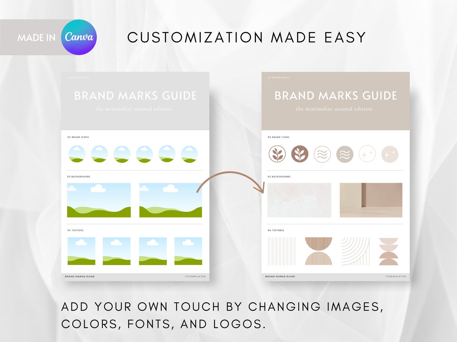 Minimalist Brand Board Template | Mini Branding Kit Template | Premade ...