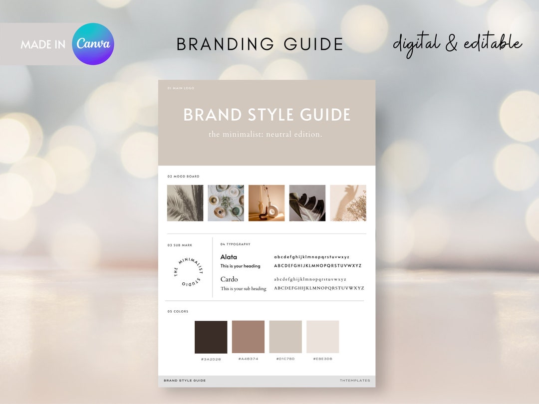 Minimalist Brand Style Guide Template | Mini Branding Kit Template ...