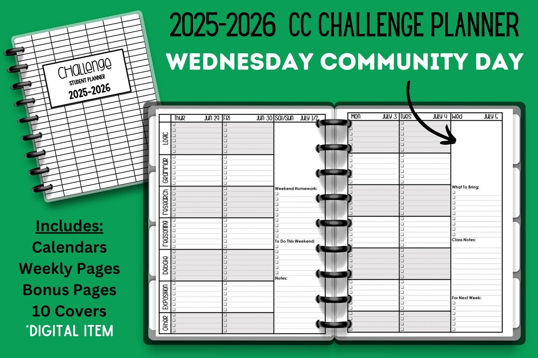 2025-2026 CC Challenge Planner for Wednesday Community Day - Etsy