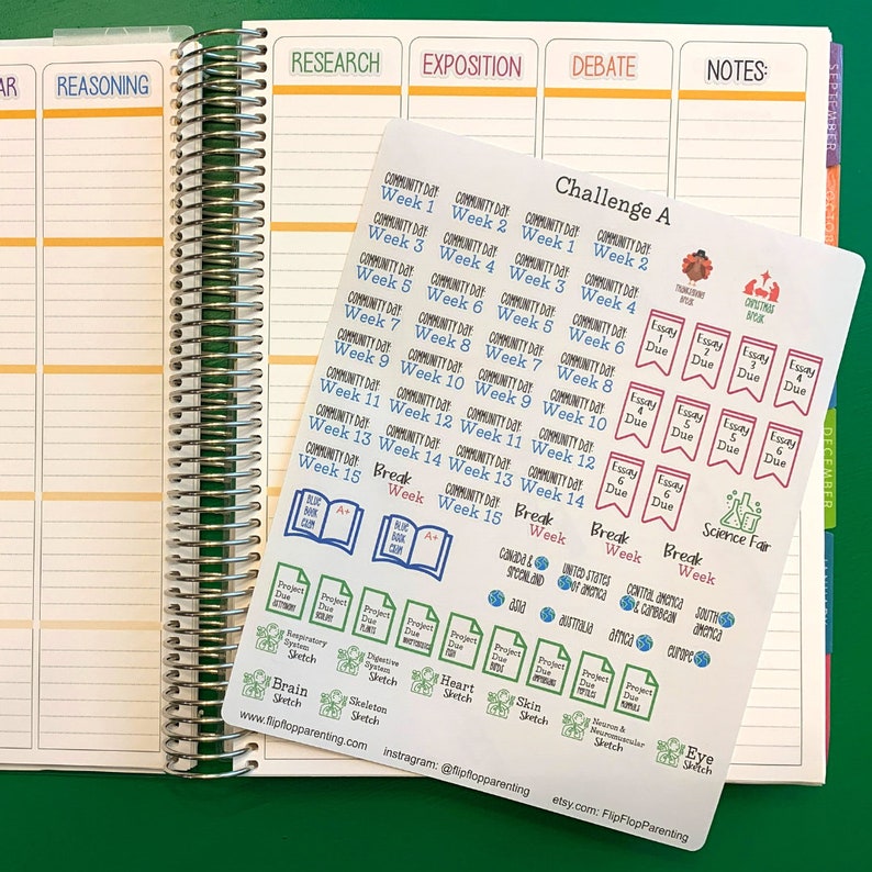 Classical Conversations Challenge A Planner Stickers - Etsy