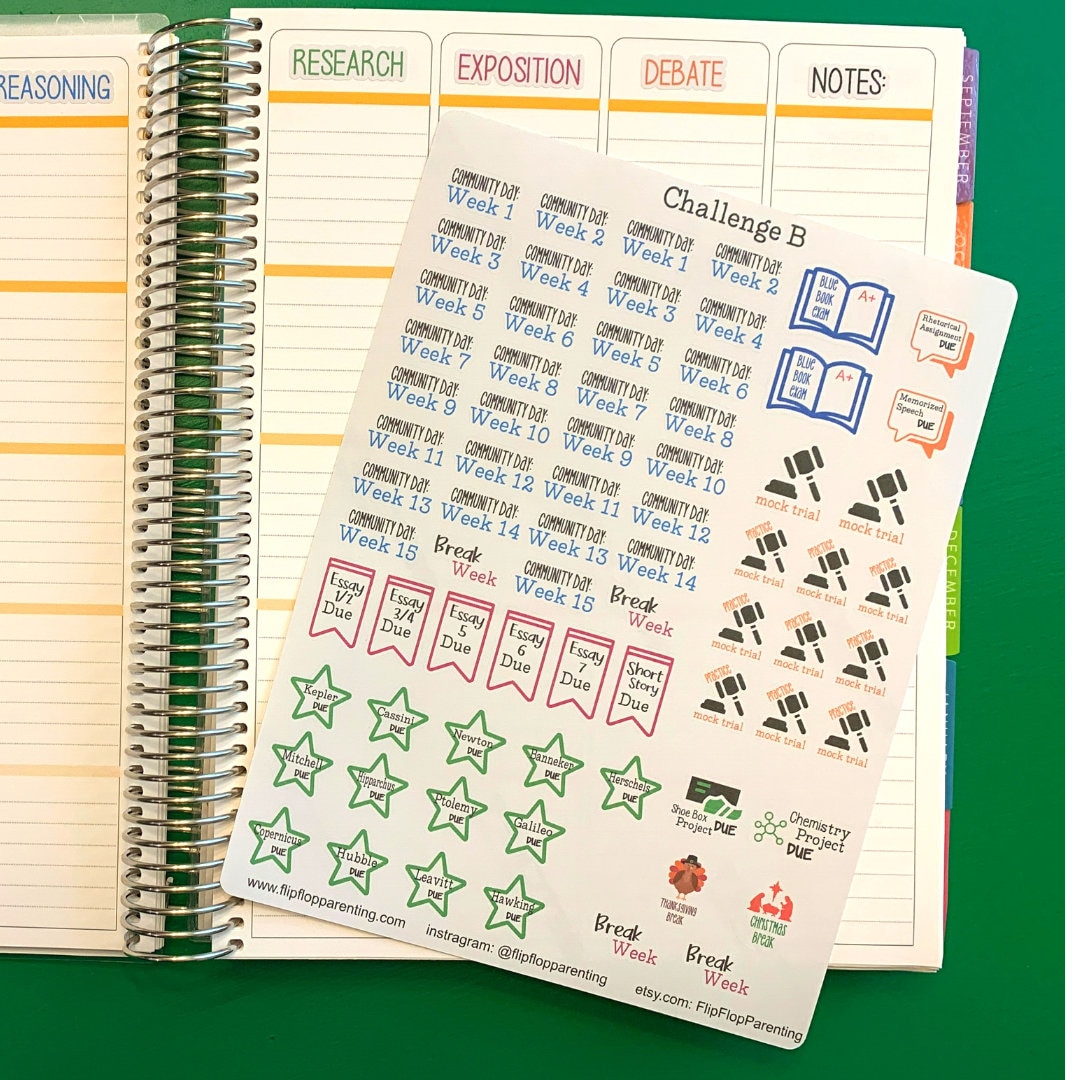 Classical Conversation Challenge B Planner Stickers - Etsy