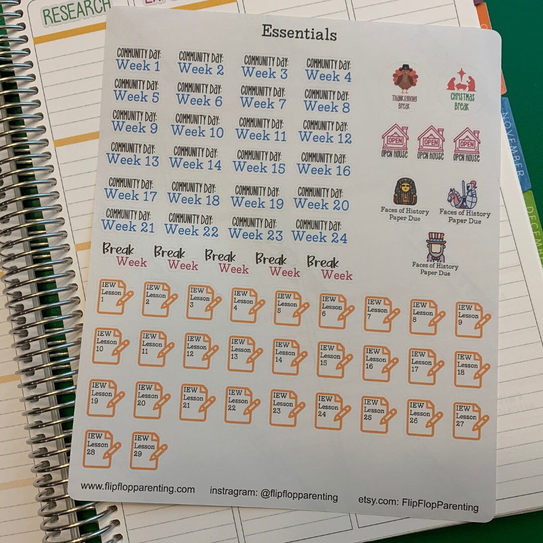 Classical Conversations Essentials Planner Sticker Bundle - Etsy