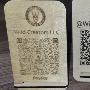 Laser Cut QR Code Payment Easel Digital File - Etsy