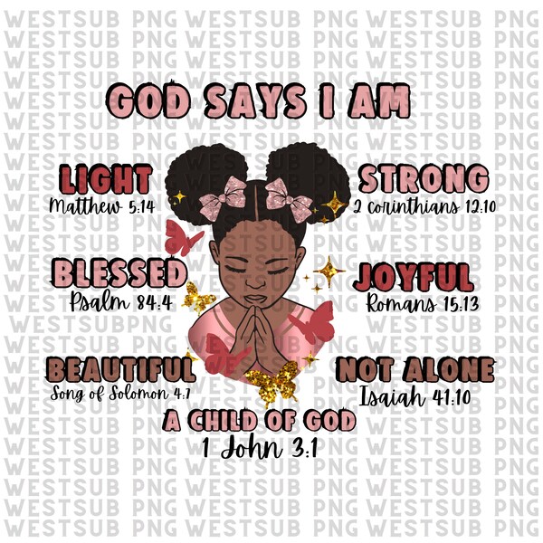 God Says I Am Png Girl - Etsy