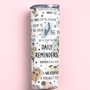 Daily Reminder Tumbler Wrap, Positive Words Sublimation, Motivation ...