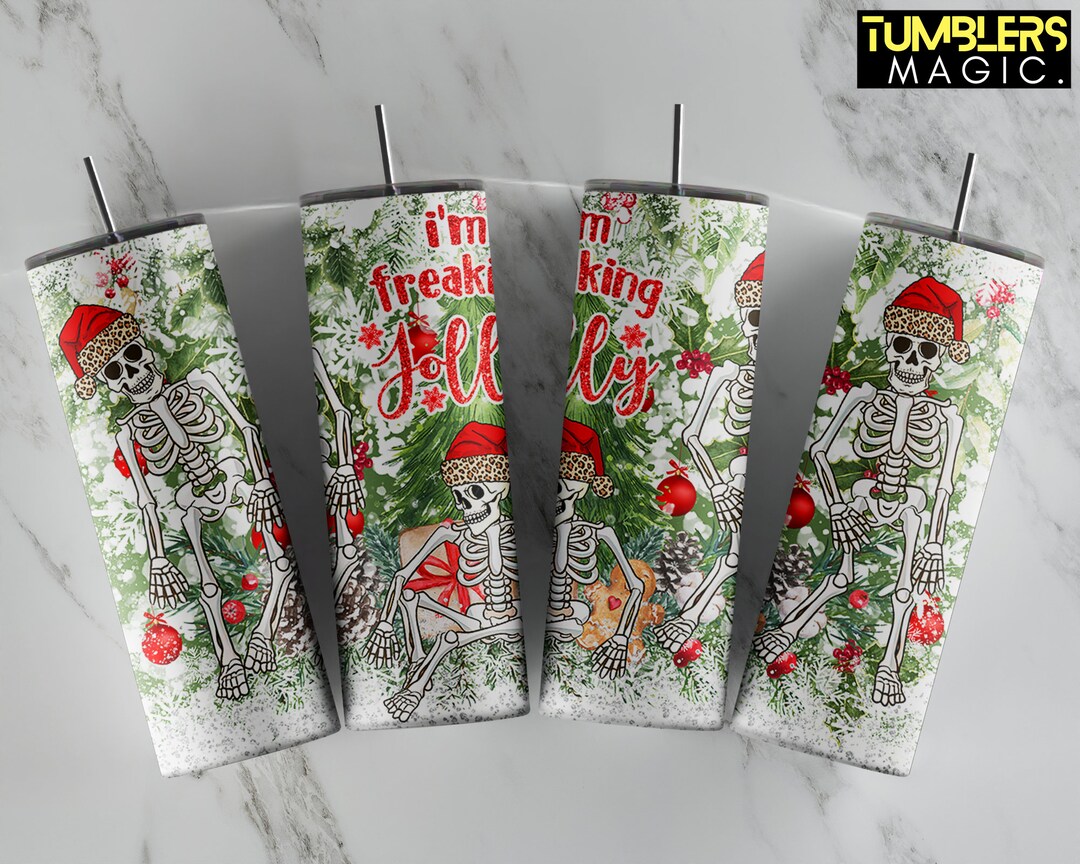 Christmas Tumbler, I'm Freaking Jolly 20 Oz Skinny Tumbler, Christmas ...
