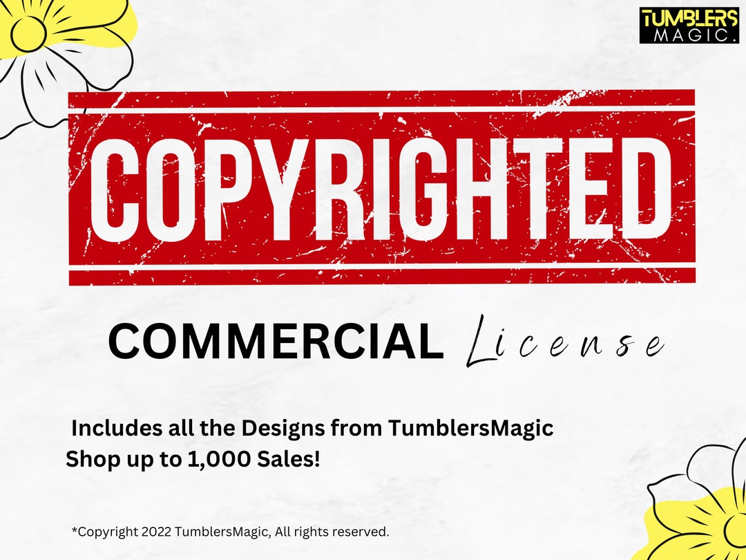 Commercial License One License All Designs, up to 1,000 Sales. One ...