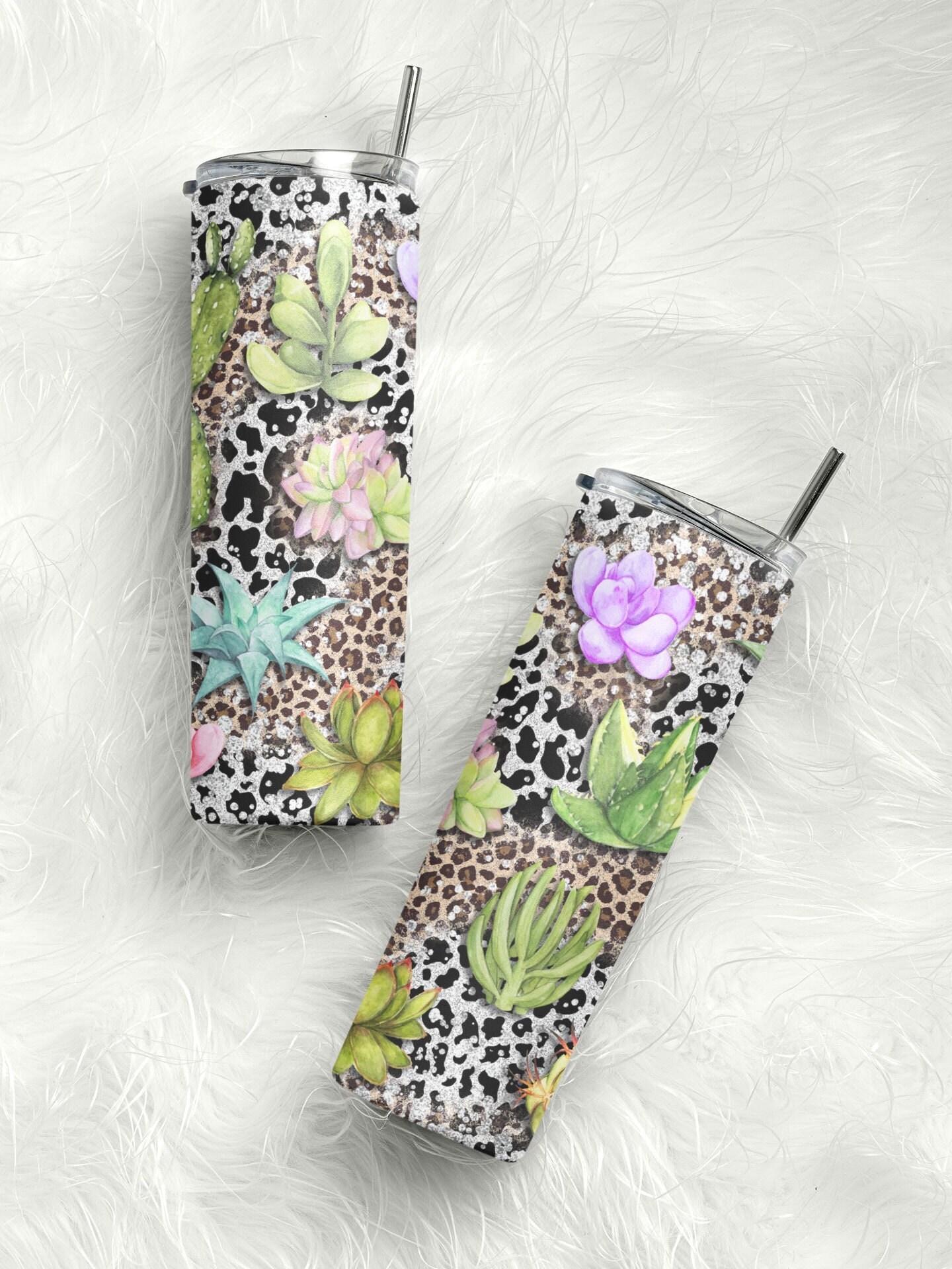 Cactus Tumbler Wrap, Desert Plants Sublimation, Floral Wrap PNG File ...
