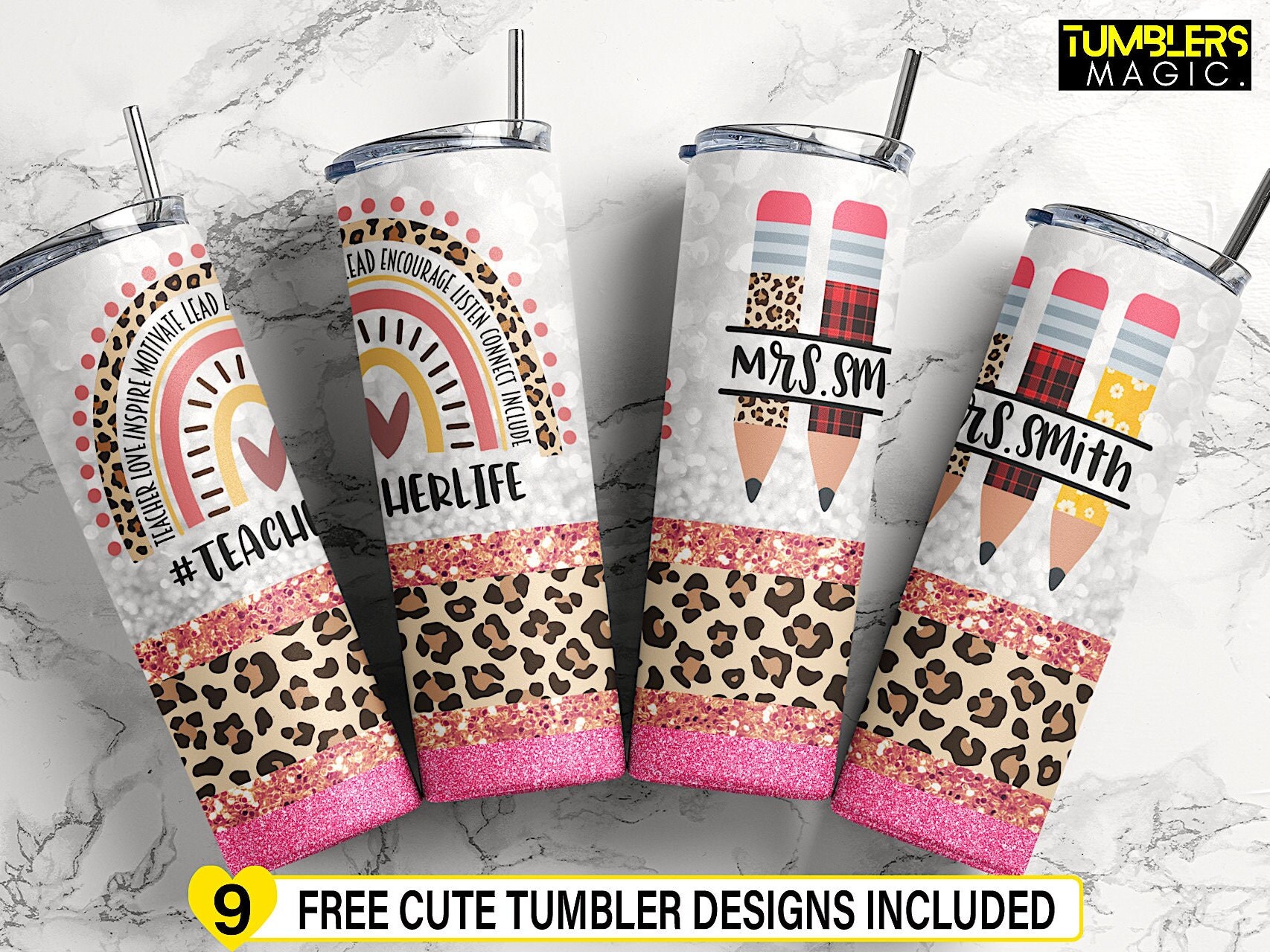 Teacher Life Tumbler Rainbow Back to School 20 Oz Skinny - Etsy