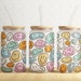 Groovy Glass Can, Happy Faces Retro 16oz Glass Can Png Design for ...