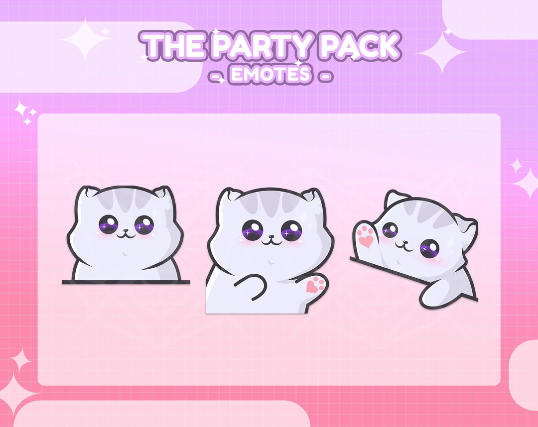 ANIMATED Cat Emote Pack - 3x White Animated Bango, Dance and Bongo Cat ...