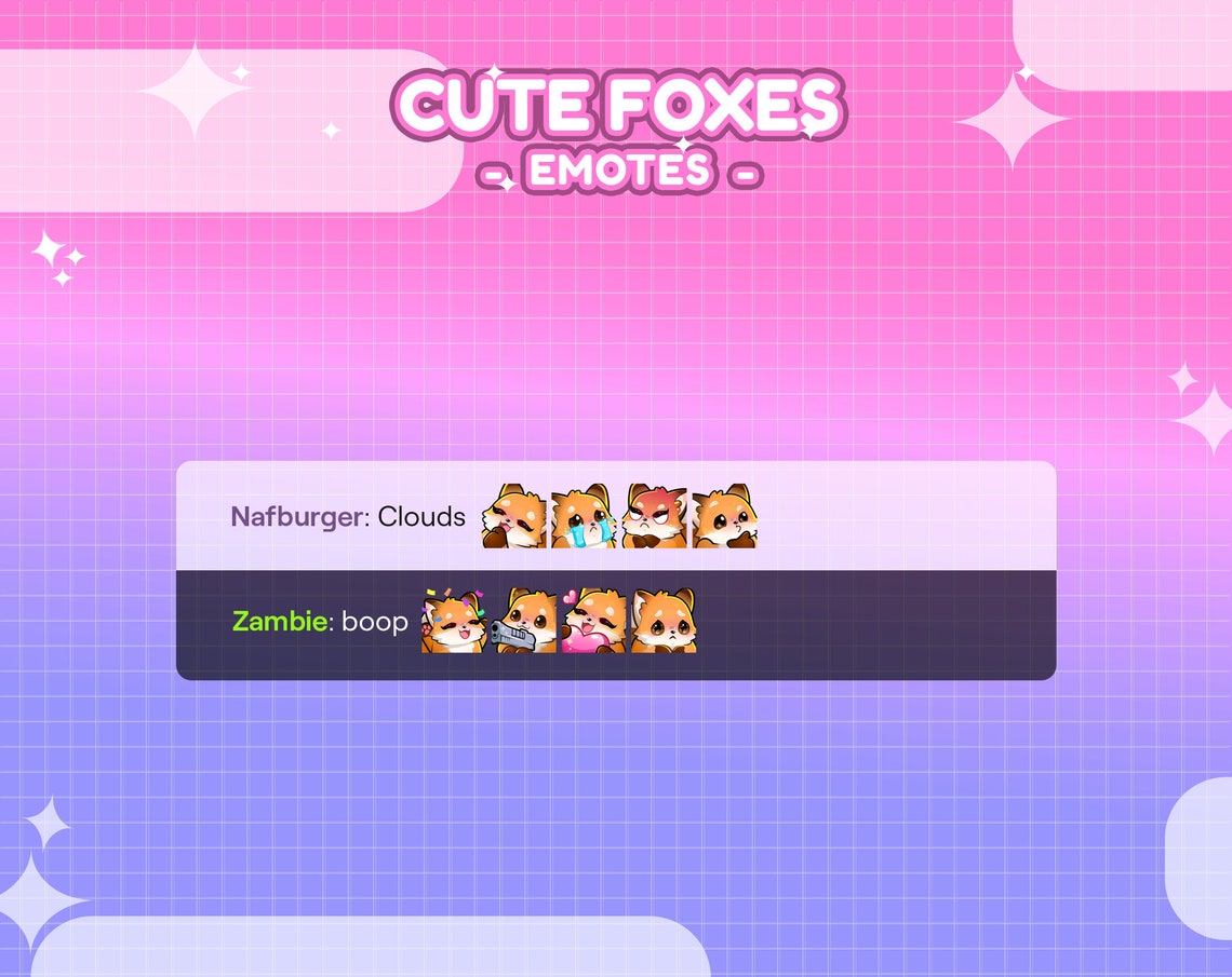 Cute Fox Emotes - 8x Kawaii Fox Emotes for Twitch (and Discord ...