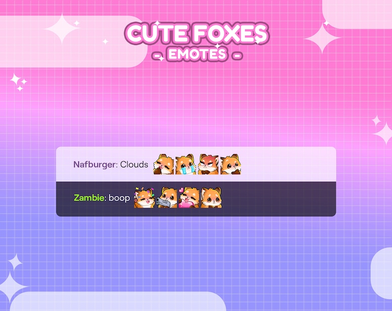 Cute Fox Emotes - 8x Kawaii Fox Emotes for Twitch (and Discord ...