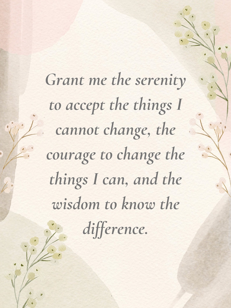 Serenity Prayer Art Print | Inspirational Printable | Pastel Wall Art ...