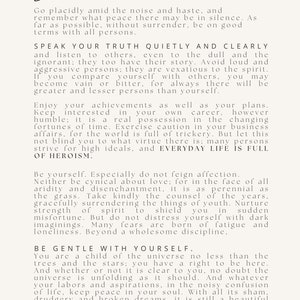 Desiderata Poem Digital Art Print | Inspirational Modern Minimalist ...