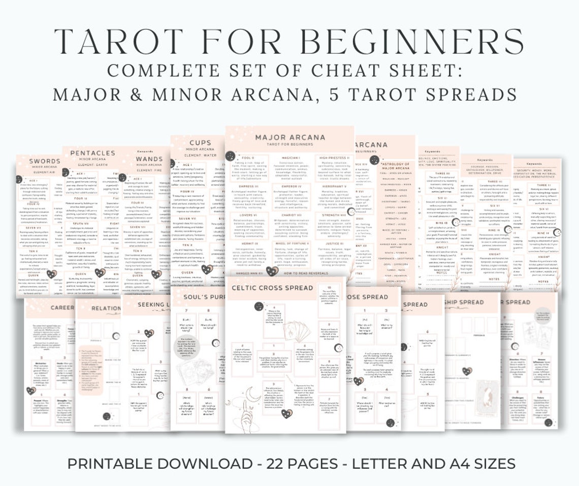 Tarot Guide With Major Minor Arcana Tarot Spreads, Tarot Starter ...