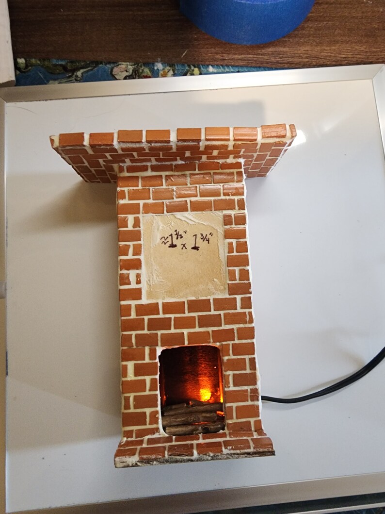 Miniature Brick Fireplace (custom Picture) - Etsy
