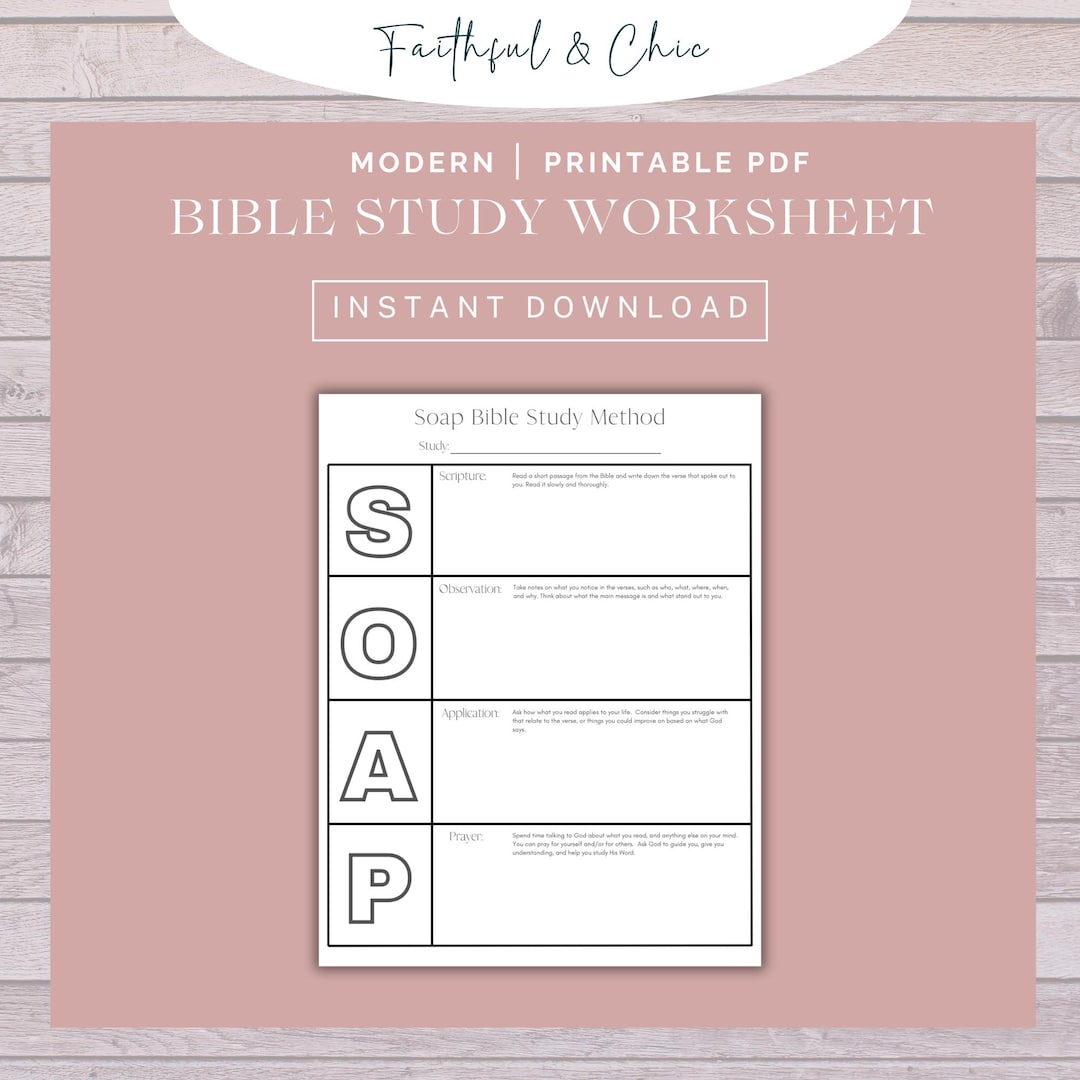 Printable SOAP Bible Study Method Worksheet Instant Download Letter ...