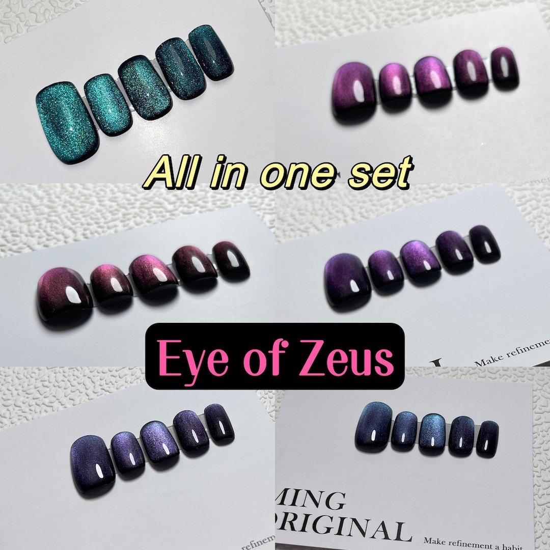 Eye of Zeus Color Shifting Diamond Reflective Glitter Press on Nails ...