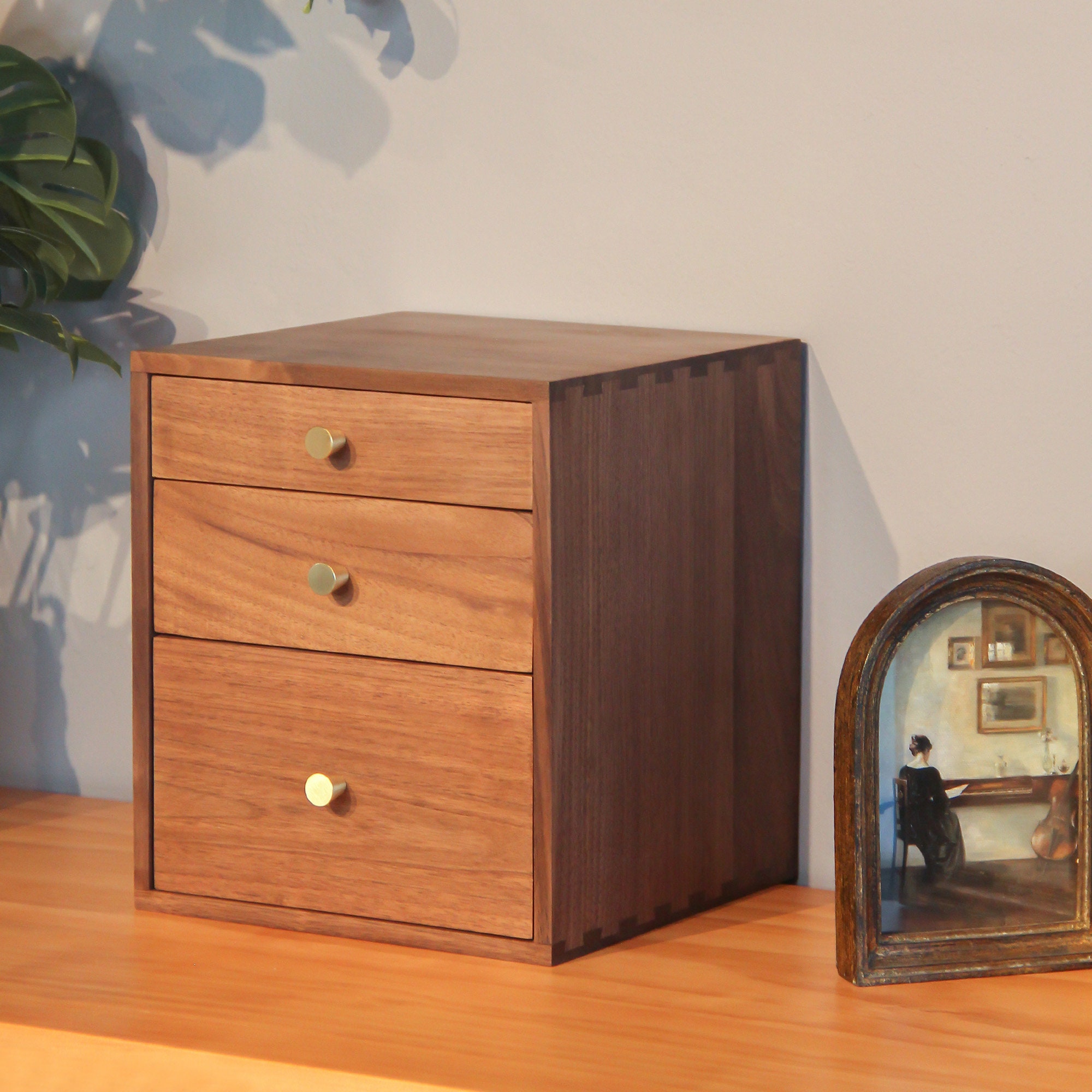 Wooden Three-layer Storage Box, Multi-layer Storage Box, Solid Wooden ...