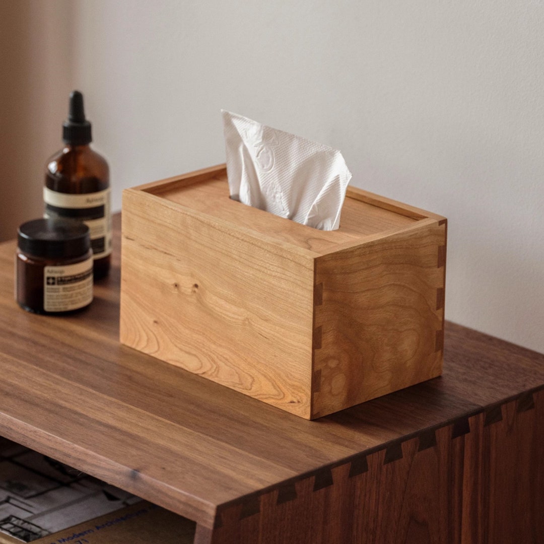 Black Walnut Square Tissue Box Cover Cherry Wood Tissue - Etsy