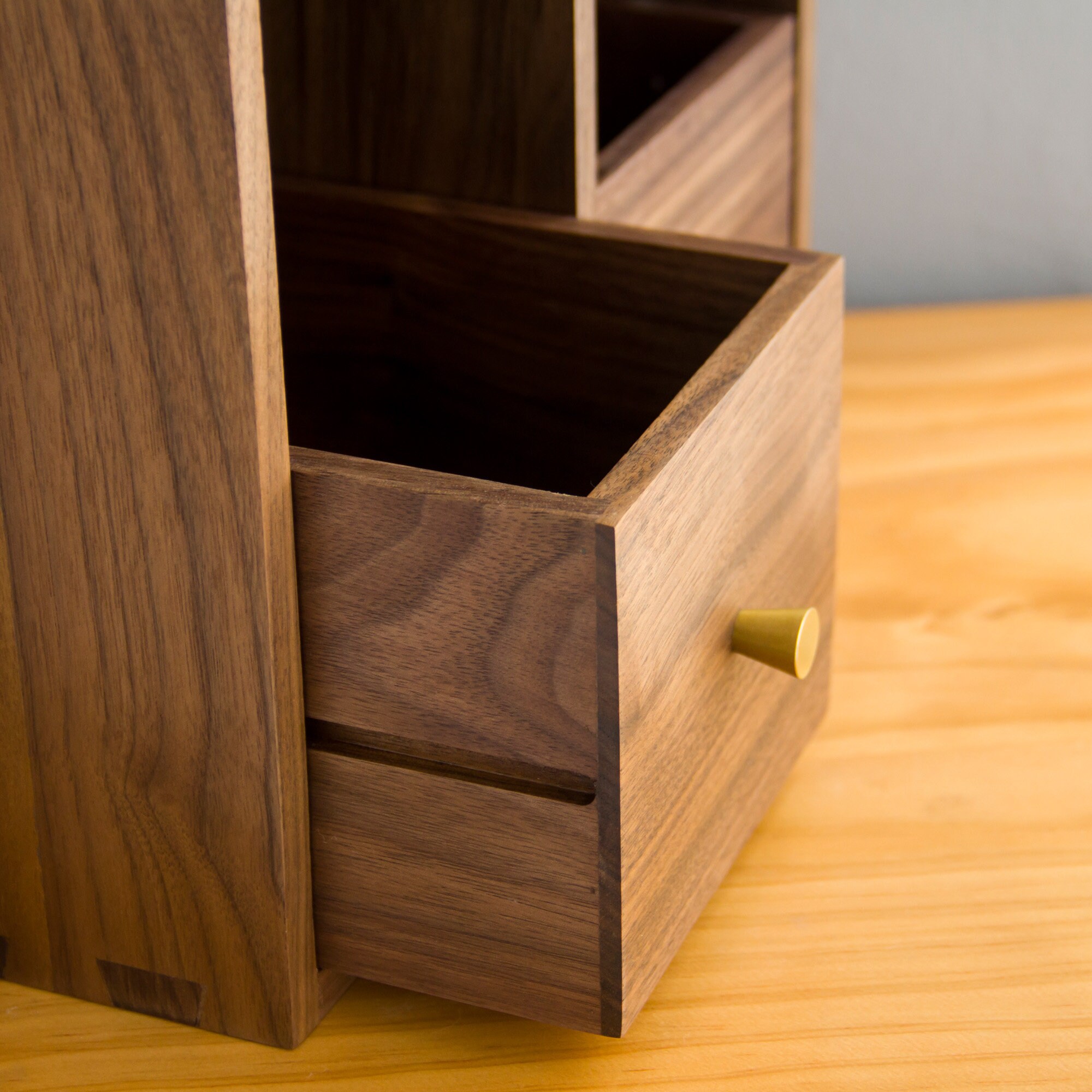 Black Walnut Desk Storage Cabinet/ Soild Wood Cabinet/ Wooden Storage ...