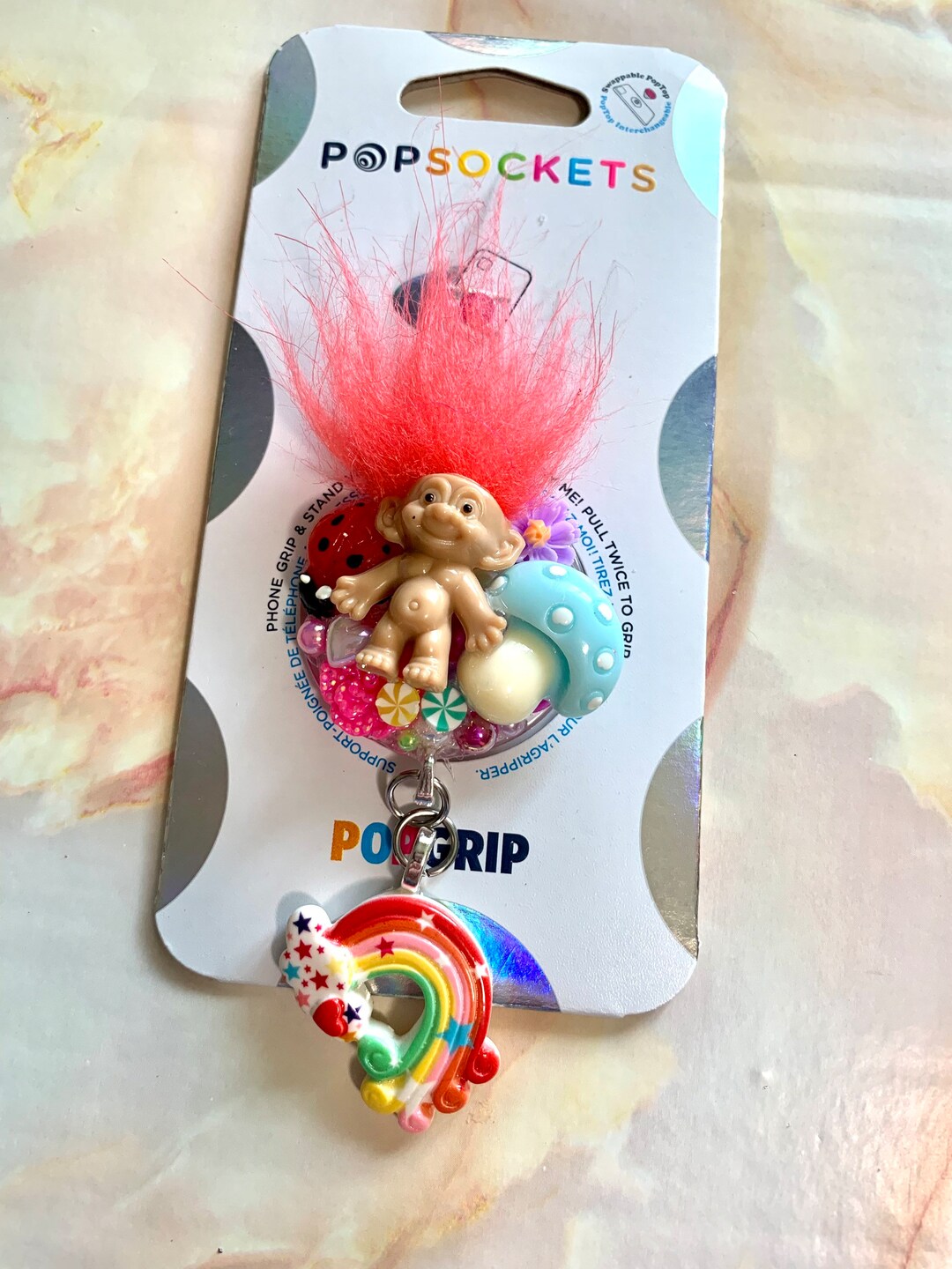 3D Colorful Troll Swappable Bling Phone Grip Handmade Made to Order - Etsy